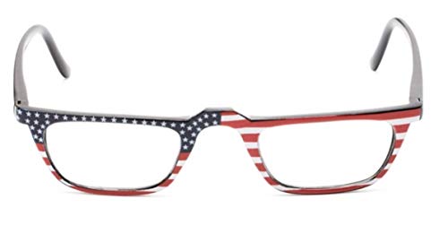 The All American Reader Reading Glasses, Rectangle Style Fully Magnified Eyeglasses for Men and Women + 2.50 Stars on One Side