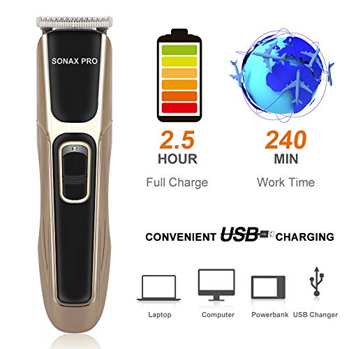 Hair Clippers for Men Professional Cordless Electric Clipper Haircut Beard Hair Trimmer Kit USB Rechargeable Head Shaver Self-Sharpening