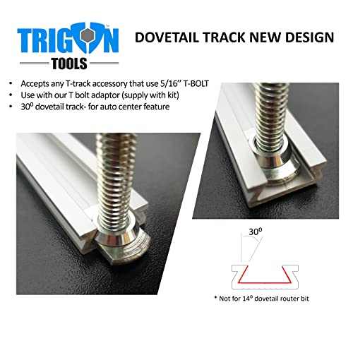 Kit to Build Woodworking Jigs Fixtures |30⁰ Dovetail Aluminum Tracks and Inline Clamps |Cutting Routing Drilling Sanding Gluing Assembling |Include T Track Accessories: T bolts, Star Knobs (ECO KIT)