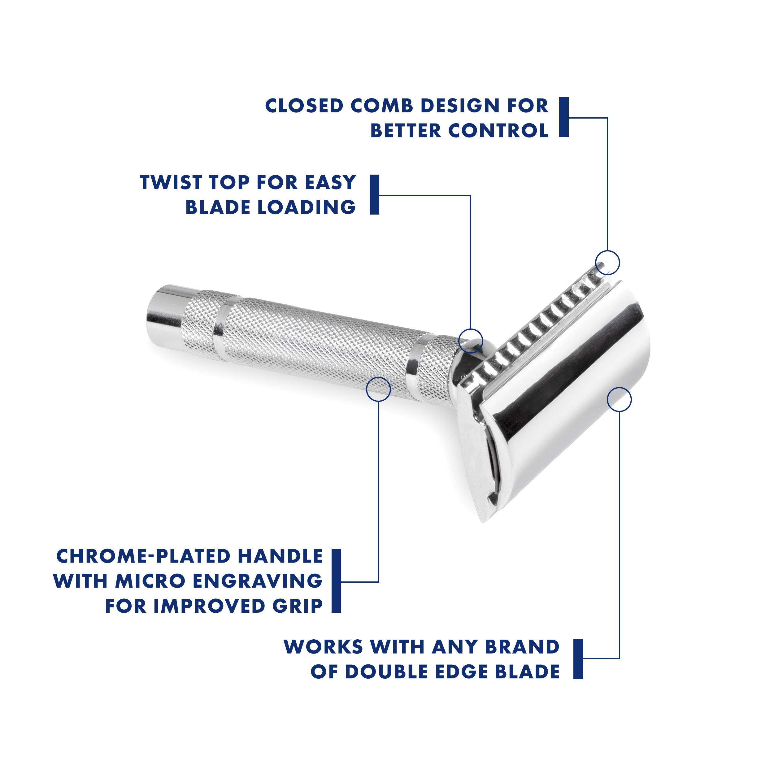 Gillette Heritage Safety Razor Kit includes Double Edge Safety Razor Blade and Travel Case