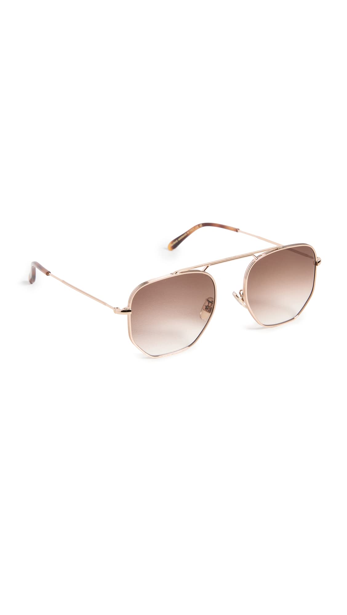 Illesteva Women's Patmos Rose Gold Sunglasses, Rose Gold w/Brown Flat Grad, One Size