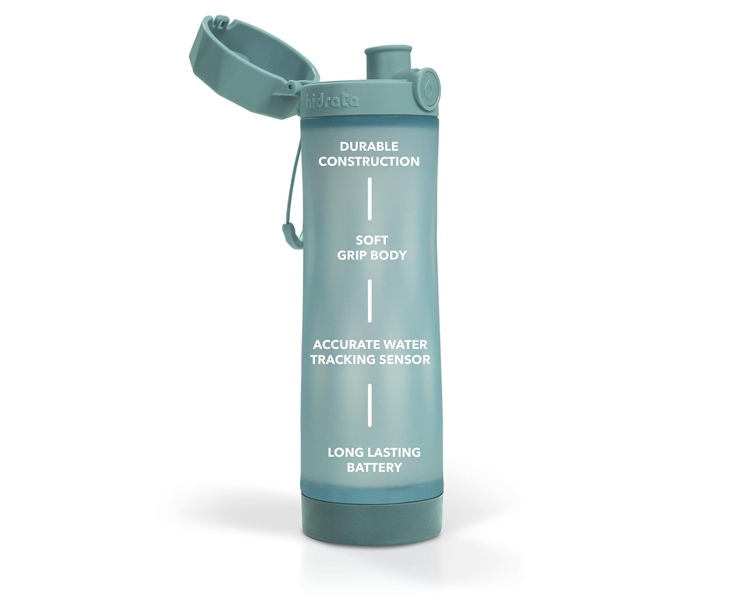Hidrate Spark 3 Smart Water Bottle, Tracks Water Intake and Glows to Remind You to Stay Hydrated, BPA Free, 20 oz, Storm