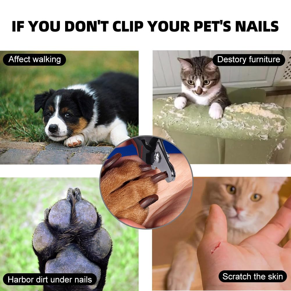 HAWATOUR Dog Nail Clippers, Professional Pet Nail Clipper & Trimmers with Safety Guard to Avoid Over Cutting, Grooming Razor with Nail File for Medium and Large Dog and Cat, Red