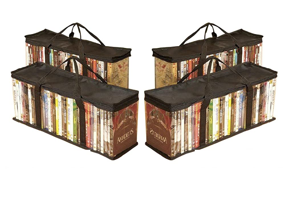 Globalis Portable DVD Storage Bag, 4-Pack Stores 40 DVDs Each Bag
