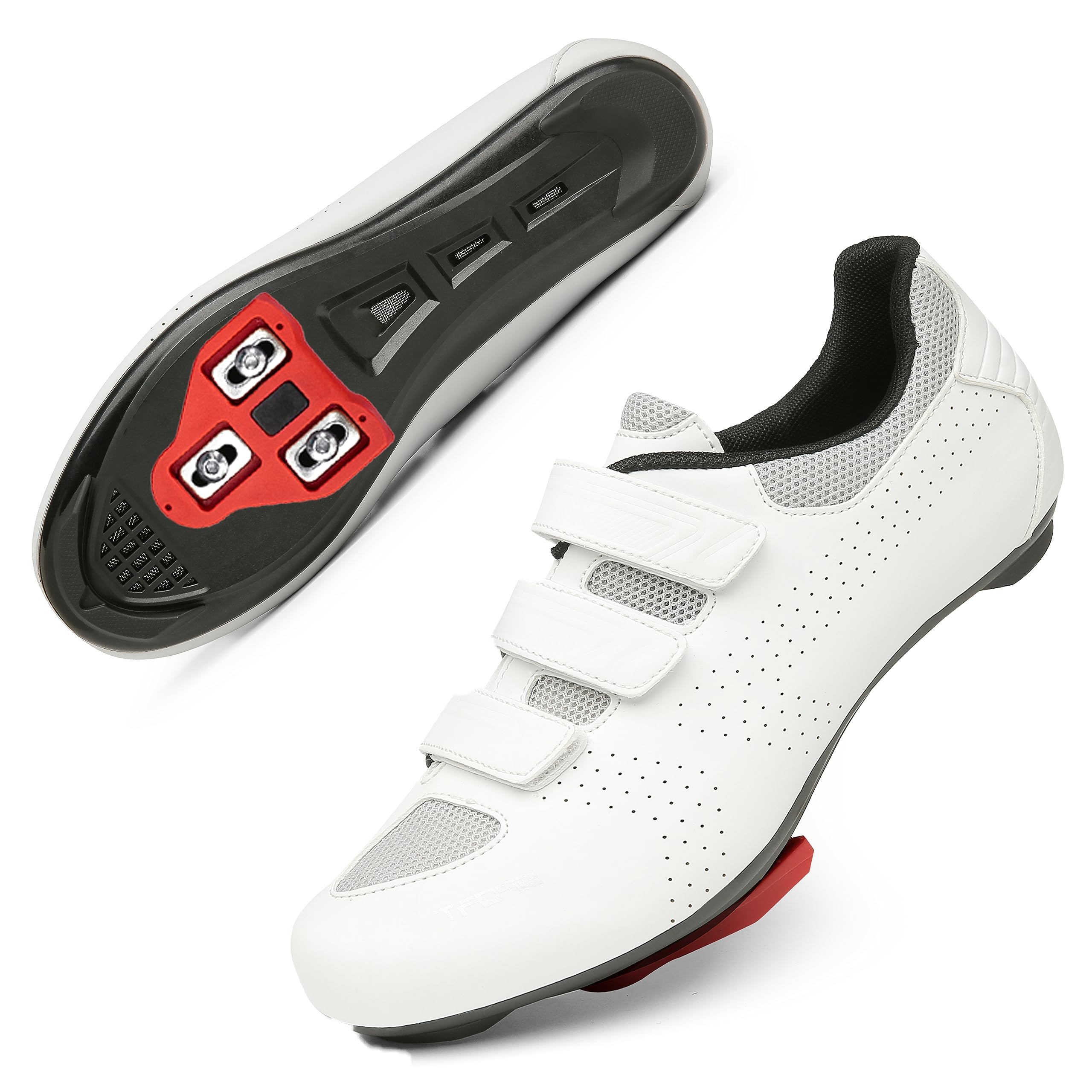 Honosuker Women Men Delta Cycling Shoes Compatible with Peloton Indoor Spinning Class Outdoor Road Bike Bicycle Shoes White