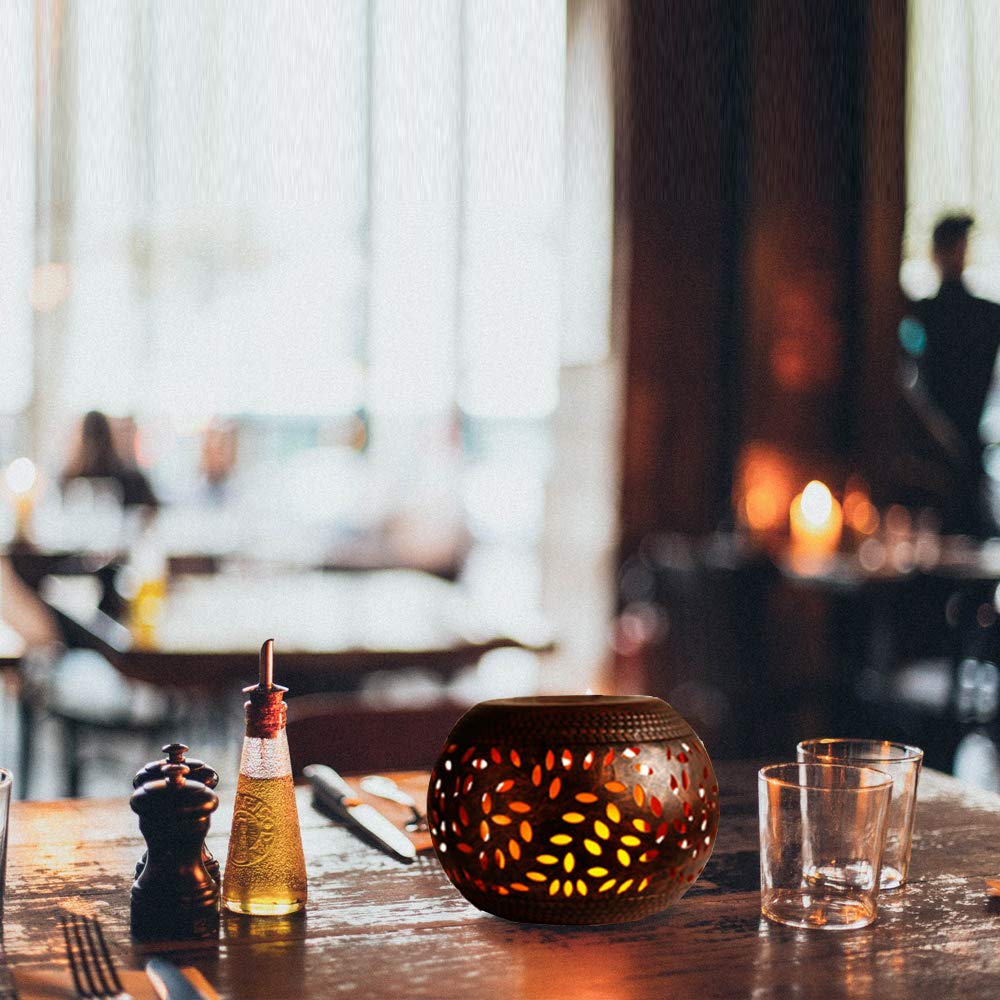 Hanging Lanterns Decorative Metal Candle Lanterns for Home Decoration Copper Indoor and Outdoor Lanterns with LED Flickering Candle Light and Timer 2 Pack