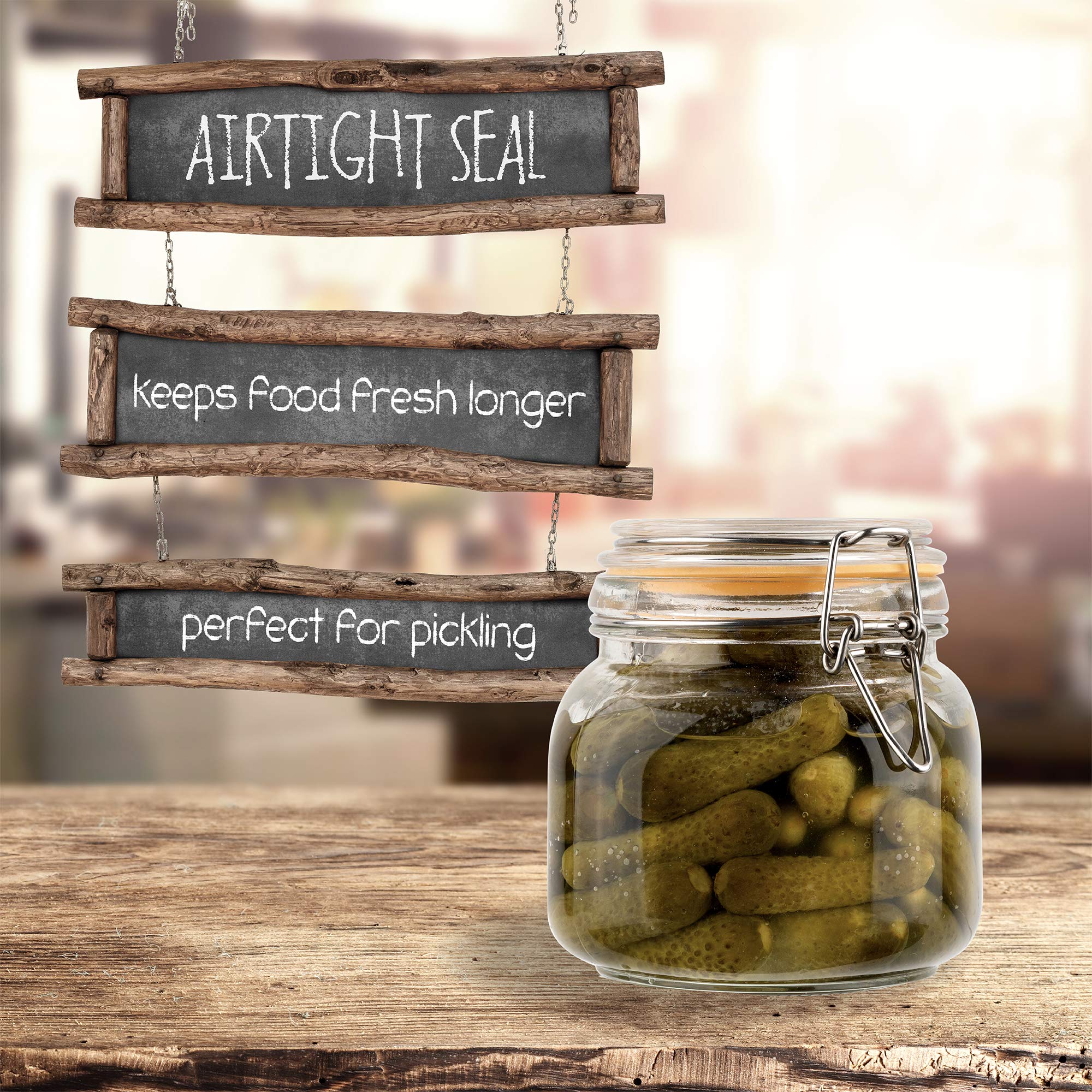 Galashield Glass Jars with Lids Food Storage Jars with Airtight Lids Leak Proof Glass Canisters Kitchen Jars [Set of 2-25 oz]