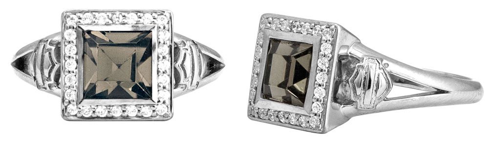 Harley-Davidson Women's Ring, Black Ice Crystal Outline Bling Ring HDR0362 (6)