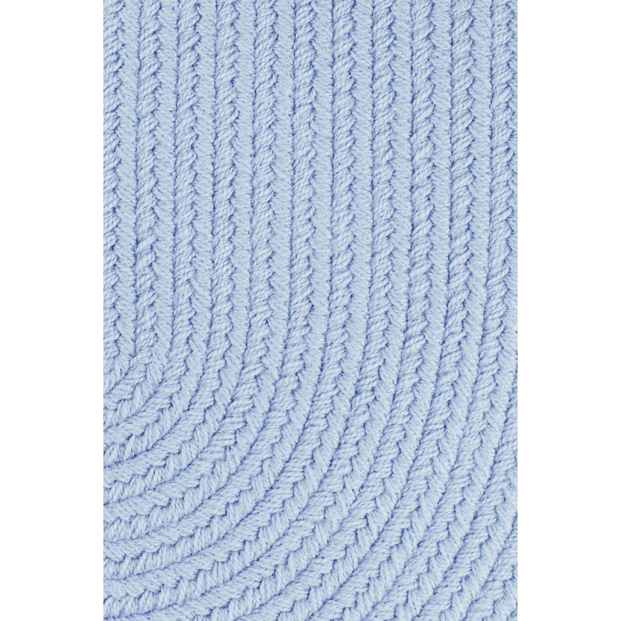 Super Area Rugs Maui Solid Braided Rug Indoor/Outdoor Washable Reversible Carpet, Hydrangea Blue, 2' X 3' Oval