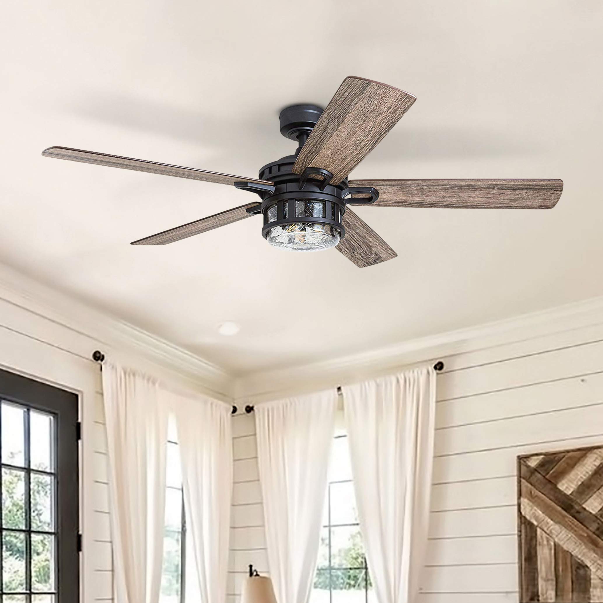 Honeywell Ceiling Fans 50690-01 Bonterra, 52 inches, Matte Black (Renewed)