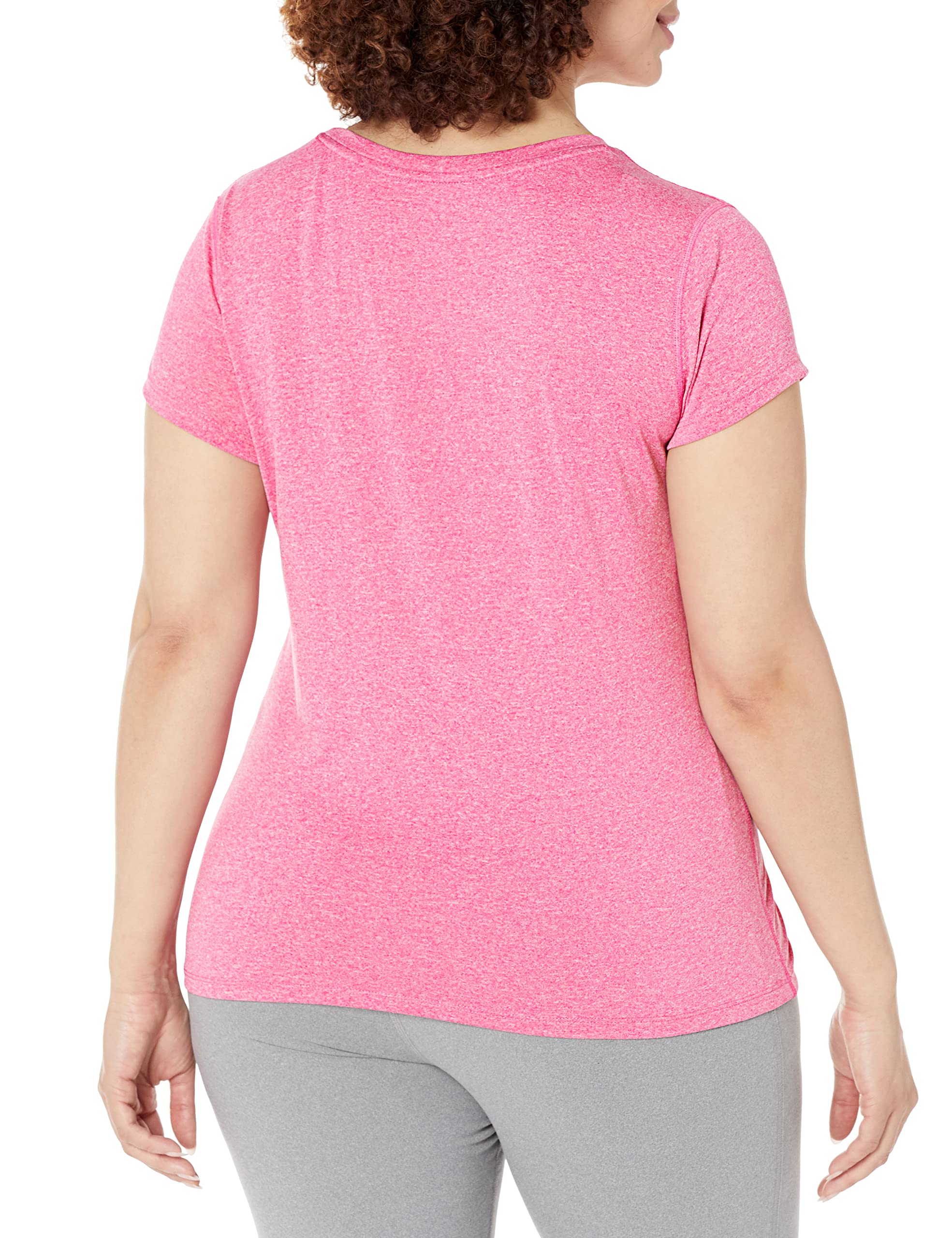 Hanes womens Sport Heathered Performance V-neck Tee Shirt, Amaranth Heather, Large US