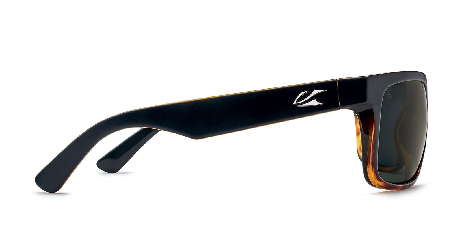 Kaenon Mens Burnet Mid Polarized Sunglasses (Matte Black/Tortoise, Ultra Grey 12%)