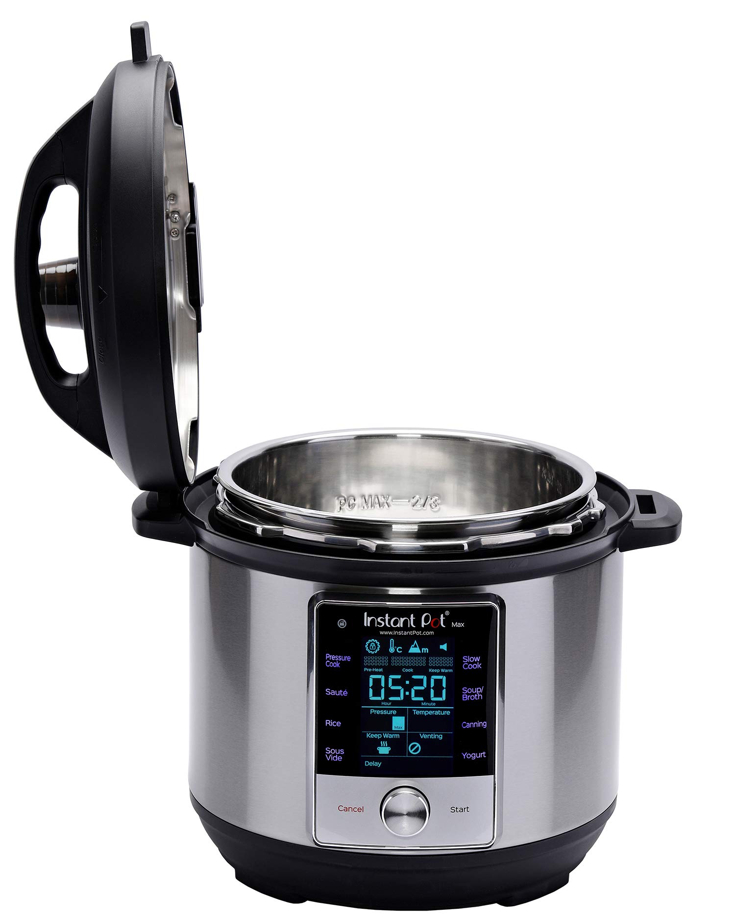 Instant Pot Max 6 Quart Multi-use Electric Pressure Cooker with 15psi Pressure Cooking, Sous Vide, Auto Steam Release Control and Touch Screen and Silicone Cover 5 & 6 quart