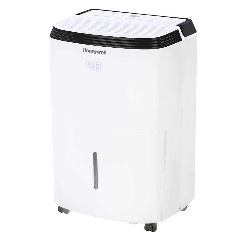 Honeywell TP70WKN Powerful Intelligent 70 Pint Portable Home Dehumidifier for Up to 4,000 Square Feet, White (Renewed)