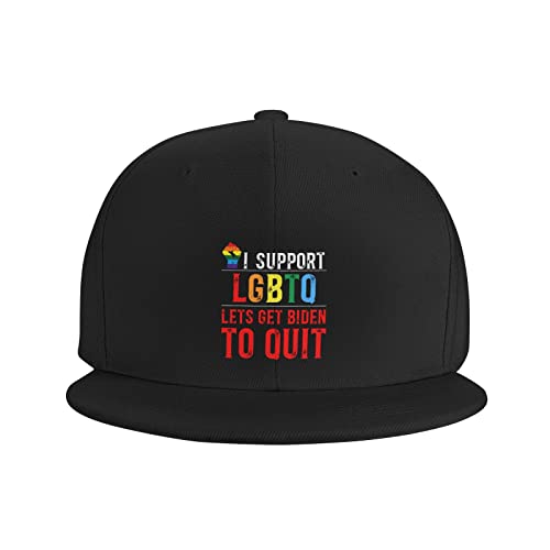 I Support LGBTQ Let's Get Biden to Quit Hat Adult Adjustable Baseball Cap Trucker Hats Black