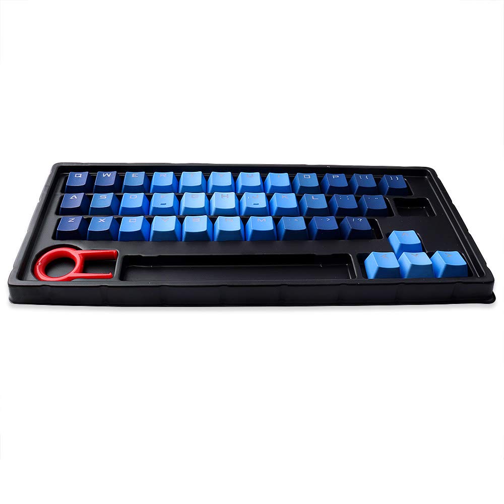 Gradient Color Keycap 37 PBT Double Shot Injection Backlit Keycaps Replacement for Cherry/ikbc/NOPPOO/Ducky Mechanical Gaming Keyboards(Flame Gradient Color)
