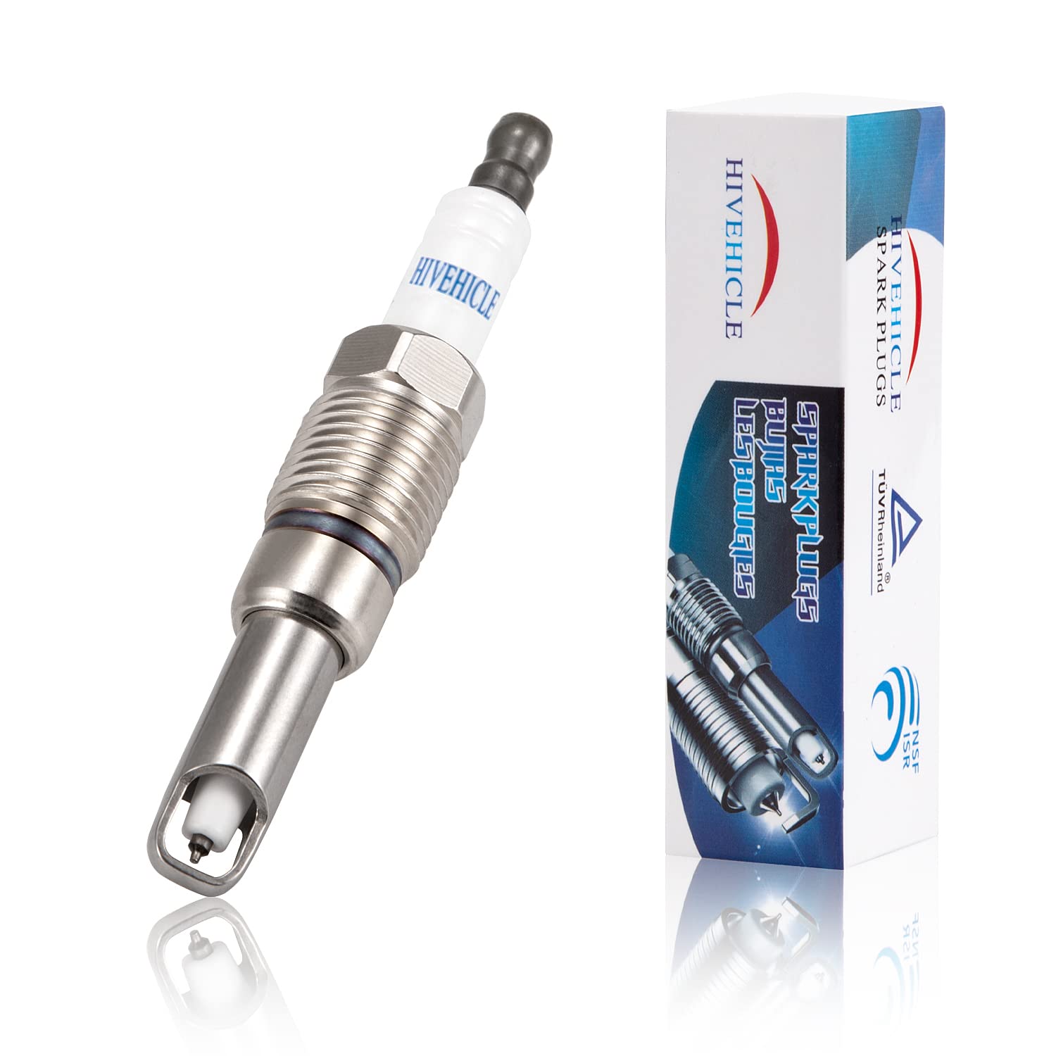 HiVehicle V7401 Platinum Spark Plugs - Replacement of SP515 HT15 PZH14F Pack of 8, For Ford F-150 F-250 F-350 Explorer Mustang