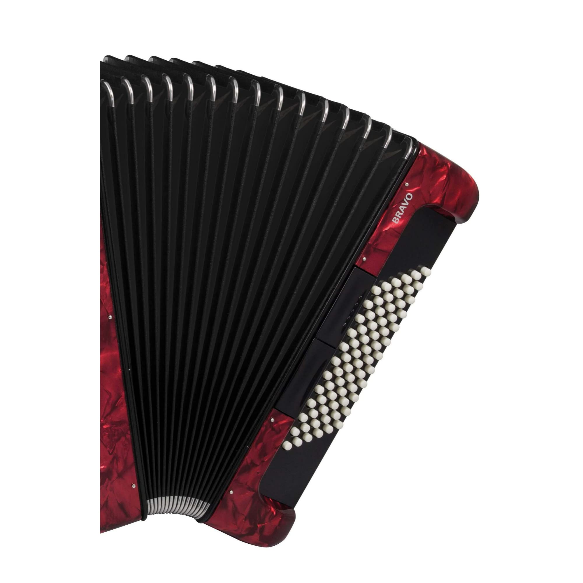 Hohner Bravo III 96 Chromatic Piano Key Accordion - Pearl Red