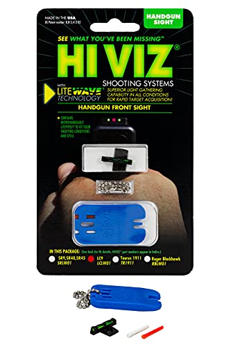 HIVIZ LCLW01 Ruger LC9/LC380 Interchangeable LITEWAVE Front Handgun Sight Green, Red, and White, One Size