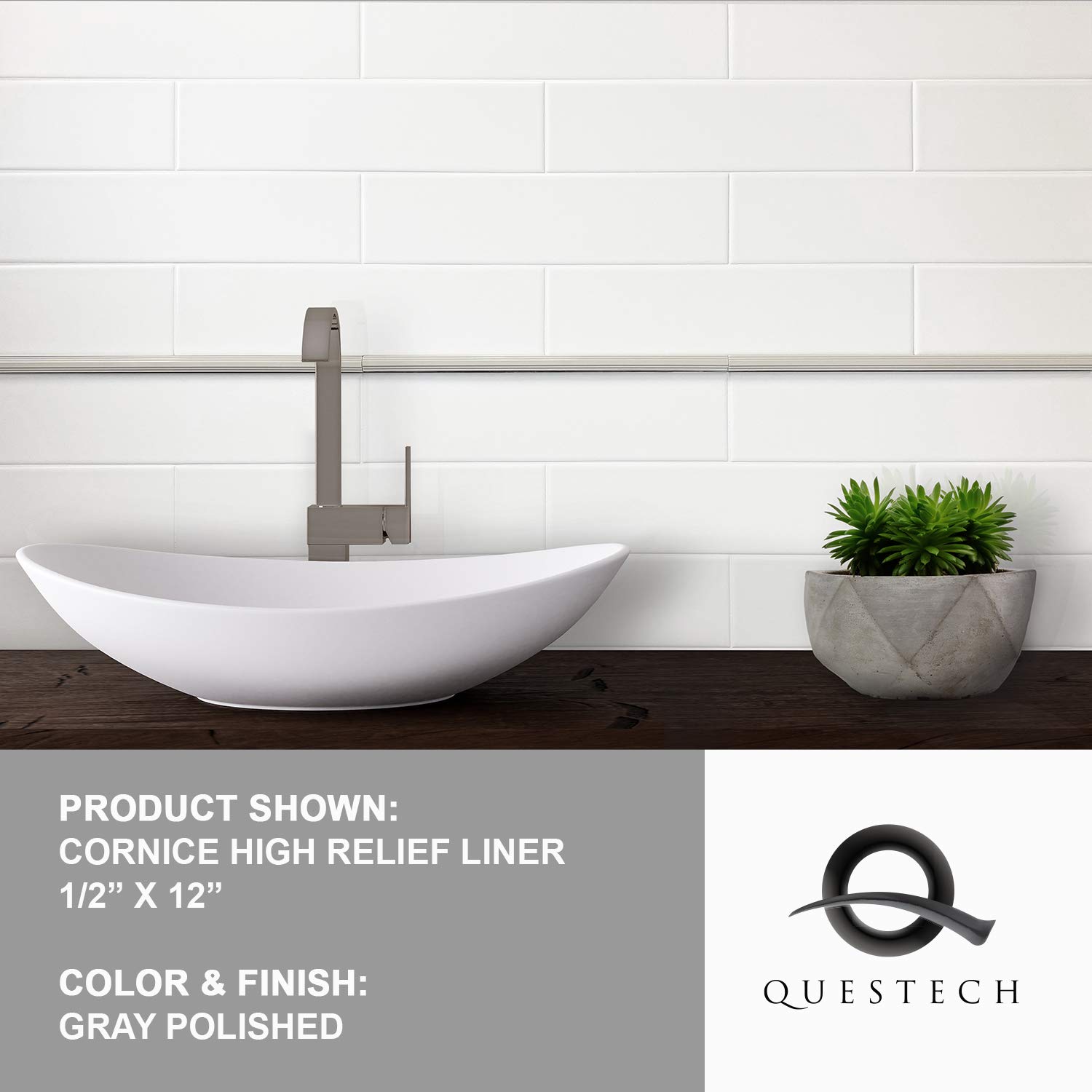 High Relief Liners Cornice Pencil - Gray Matte - PK12 -