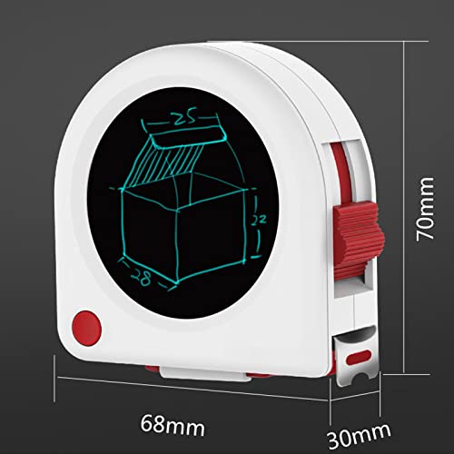 KIVNIEHI Smart Tape Measure 16ft/5m with LCD Writing Tablet 2 in 1 Retractable Measuring Tape Fashion Tape Measure for Construction Carpenter DIY, Units inches & cm