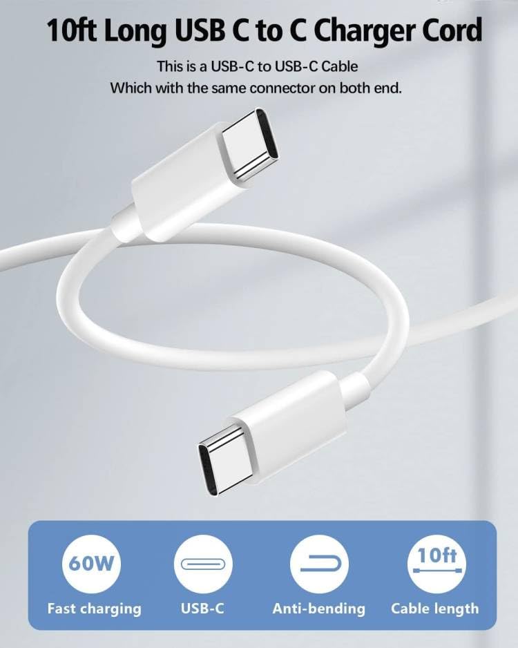 iPhone 15 Charger, 2-Pack USB C Charger, 20W USB C Fast Wall Charger with 6 ft USB-C Cable, USB C Charger Block for iPhone 15 Plus/15 Pro/15 Pro Max,iPad 10,iPad Pro,iPad Air 5/4,iPad Mini 6,Galaxy