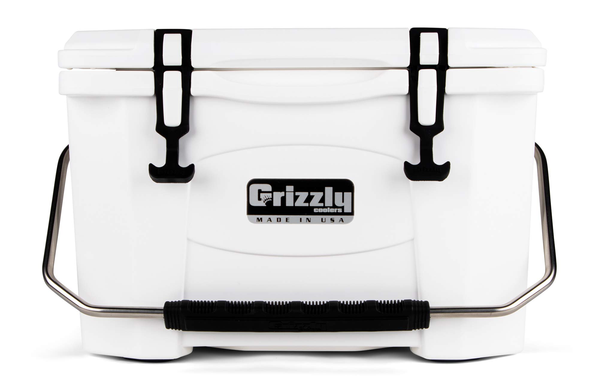 Grizzly 20 Cooler | 20 qt Ice Chest Durable Rotomolded Insulated | Made in USA | Warranty for Life | For Beach Boat Camping Fishing Hunting | G20 | White
