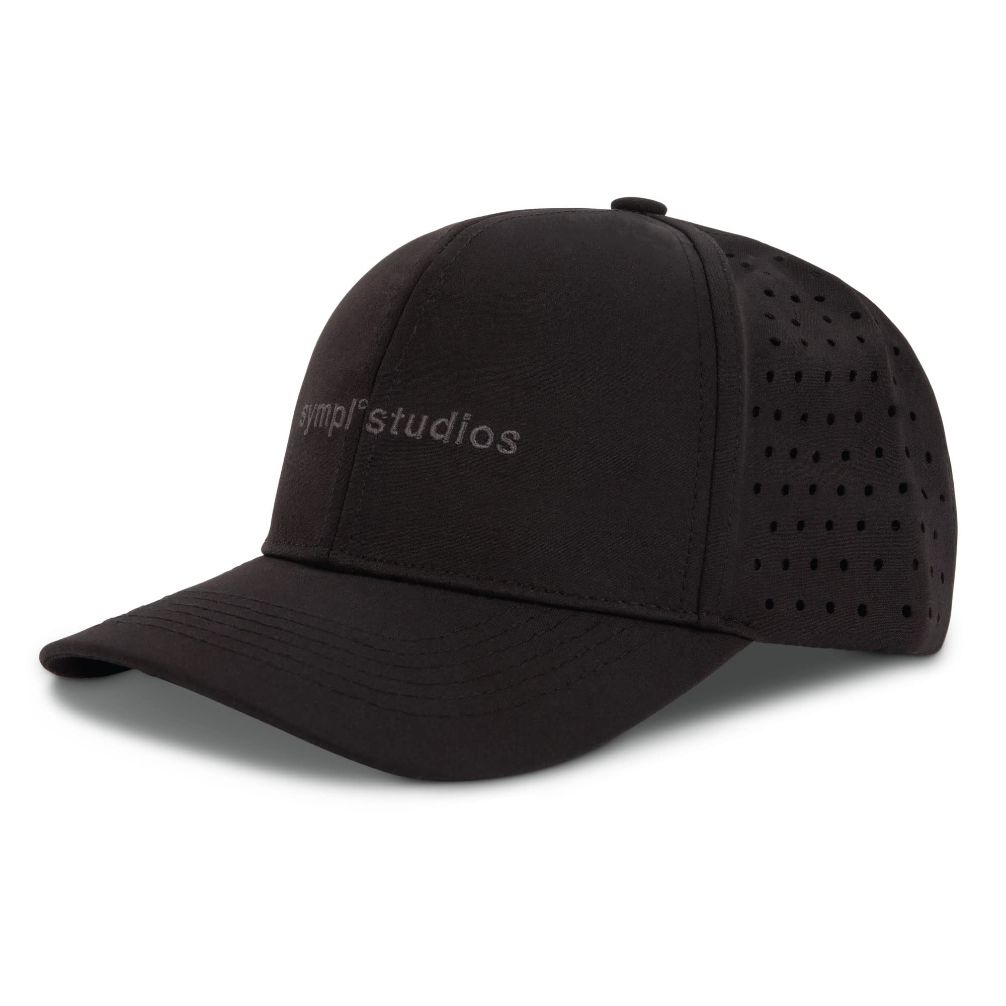Hydro Waterproof Baseball Hat for A-Game Performance, Snapback 6-Panel Cap for Gym, Boat, Golf, Workout, Running, Sweat Resistant, One Size, Unisex Black