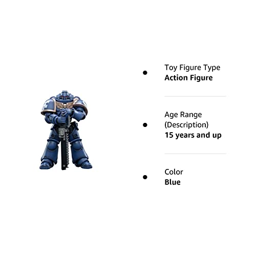 JoyToy Warhammer 40K 1/18 Action Figure Space Marines Ultramarines Model(Brother Catonus), Blue (JT2825)
