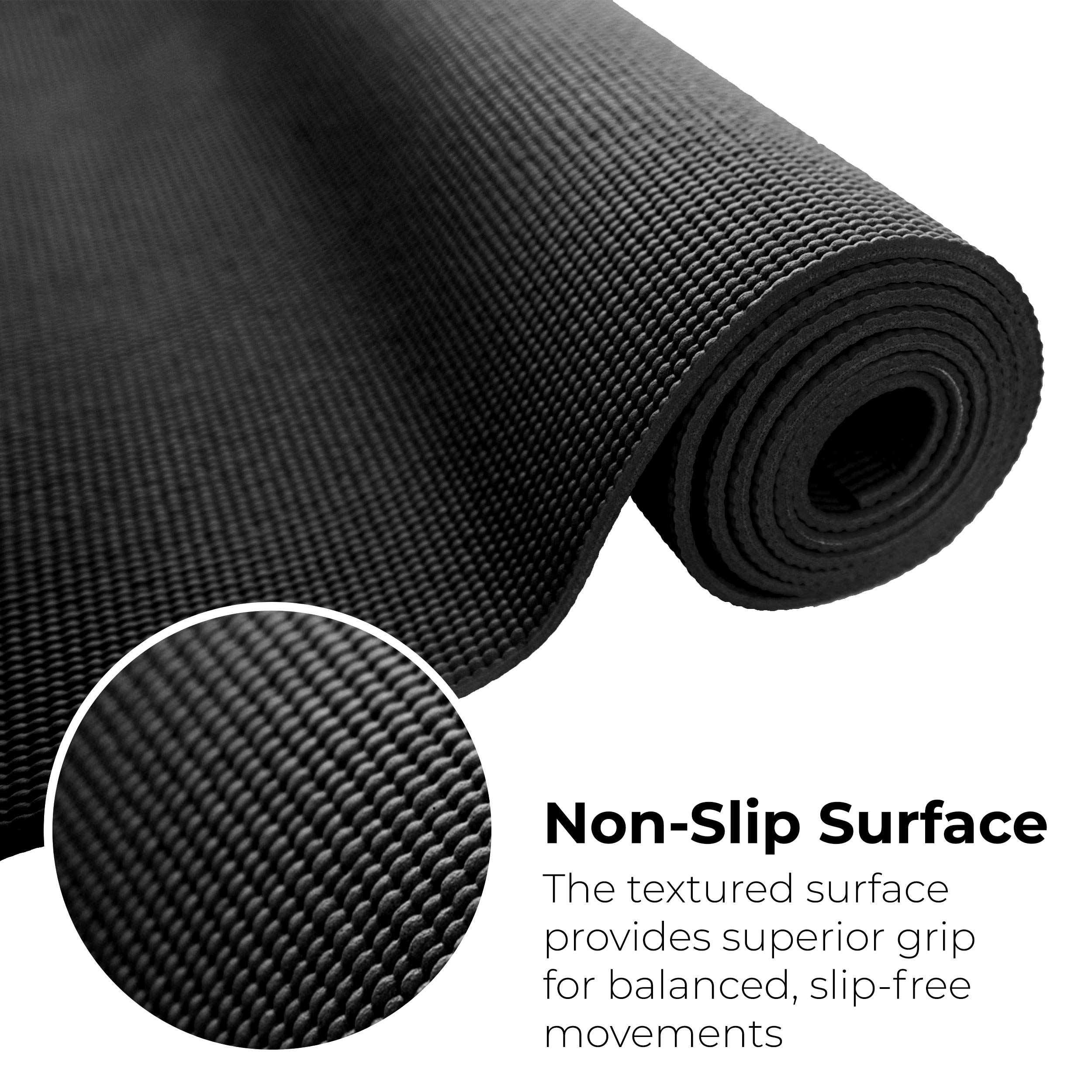Hello Fit 6-Pack Yoga Mat With Carrying Bags, 68" x 24" Non Slip Exercise Mat, 4mm Thick Gym Mat, Bulk Non Toxic Yoga Mats for Schools and Studios, Black