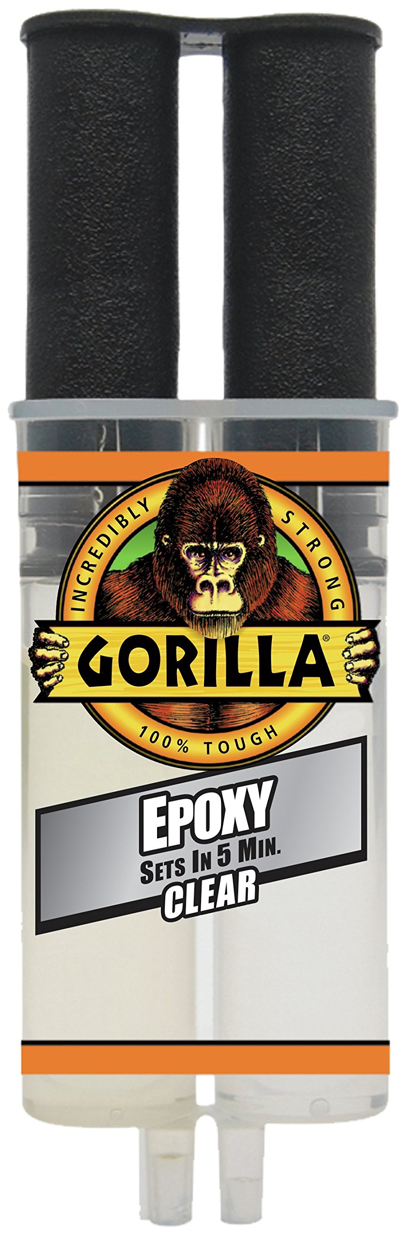 Gorilla 2 Part Epoxy, 5 Minute Set, .85 Ounce Syringe, Clear, (Pack of 6)
