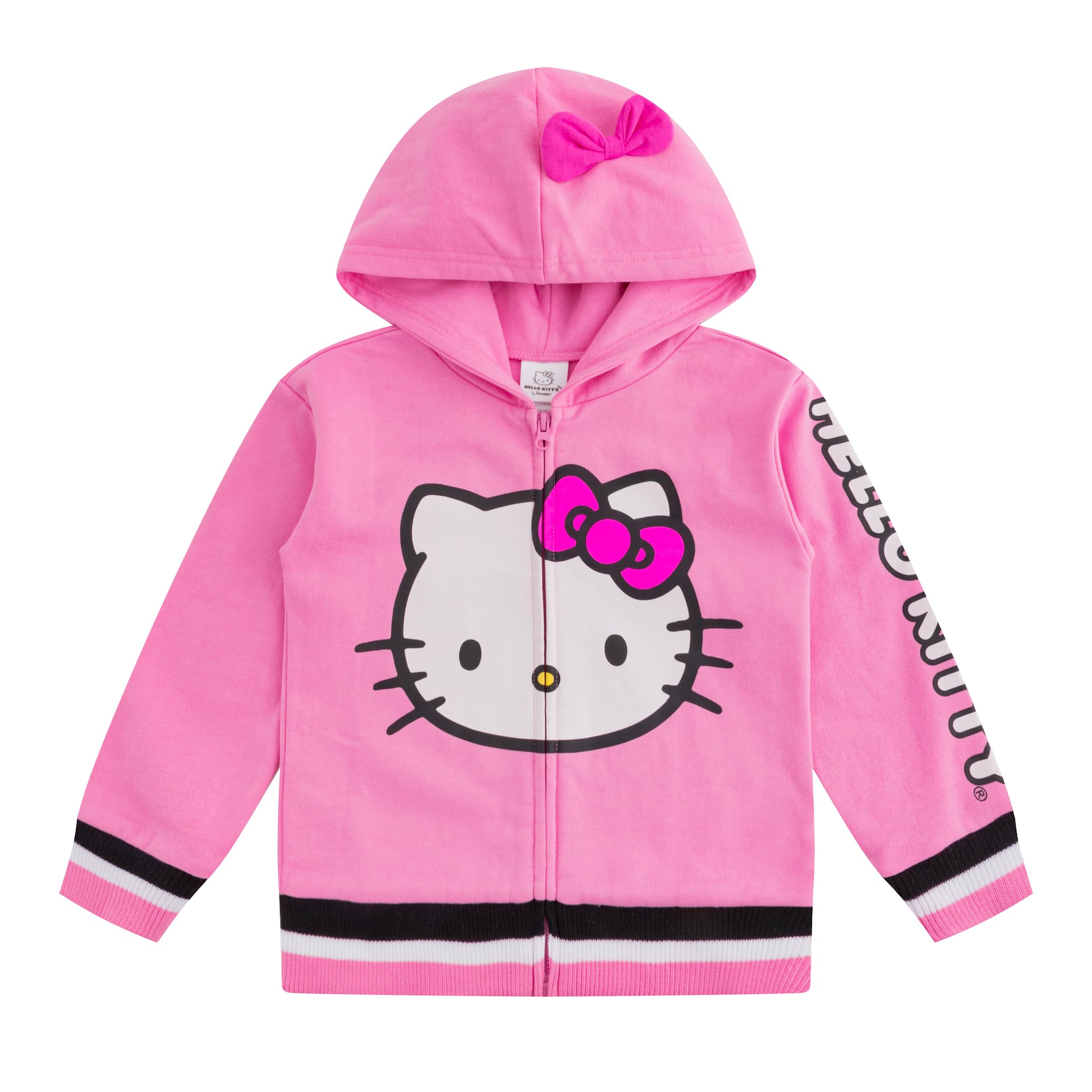 Hello Kitty Girls Zip Up Hooded Sweatshirt for Infant, Toddler and Little Kids Blush Pink