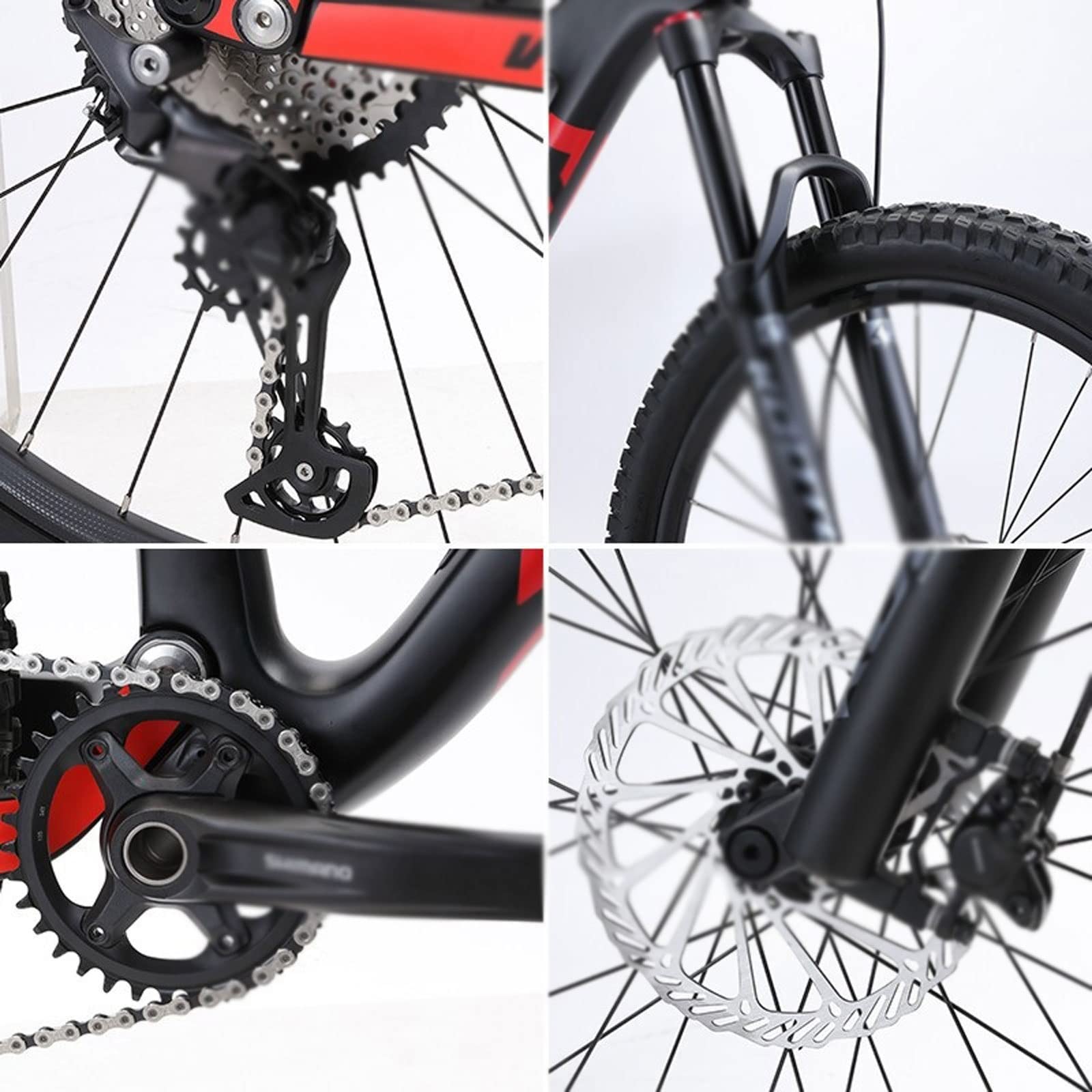 IEASEzxc Bicycle Mountain Bike Carbon Frame Mountain Bike with Dual Double Suspension Soft Tail MTB