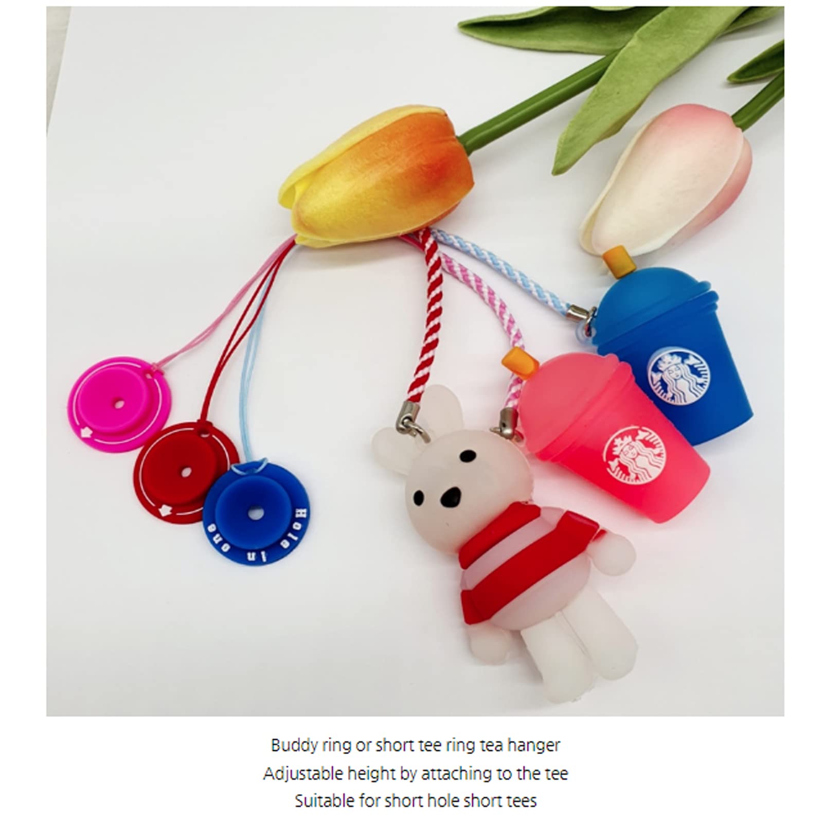 LED Rabbit and Star Tea Room Buddy Ring 3 Types 1set Tee Hanger Buddy Butterfly Golf Tee Flower Caddy Supplies Money Clip Putter Keeper (Putter Keeper)