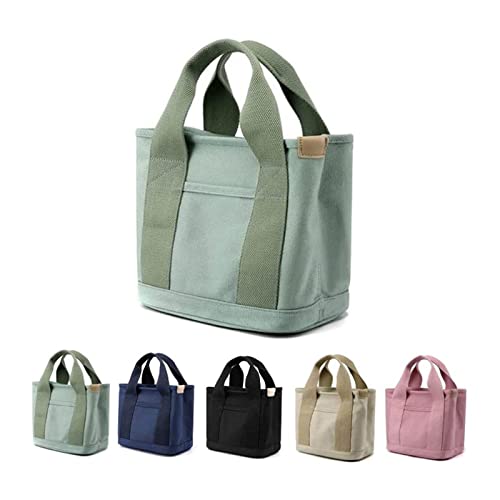 Large Capacity Multi-Pocket Handbag,Womens Lightweight Canvas Tote Purse with Zipper,for Work Daily Travel (Green)