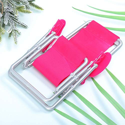 STOBOK 2PCS Mini Dolls House Miniature Folding Beach Chairs Plastic Beach Lounge Chairs Dollhouse Furniture Accessories