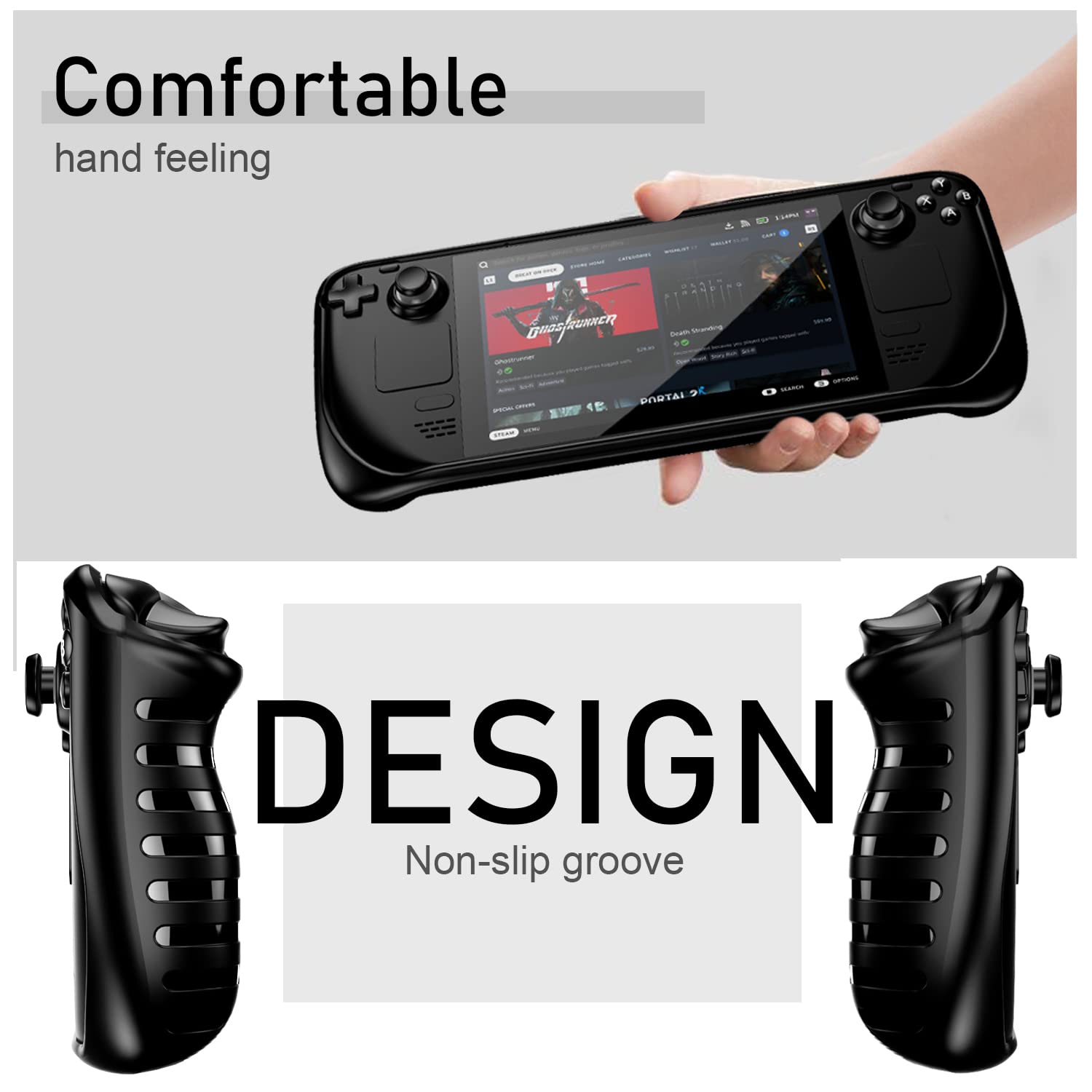 Keruixin Hard Carrying Shell Case with Stand for PlayStation Portal Remote Player -with Game disc Storage Layer,Data Cable Storage Layer,Hard Outer Cover for Better Protection