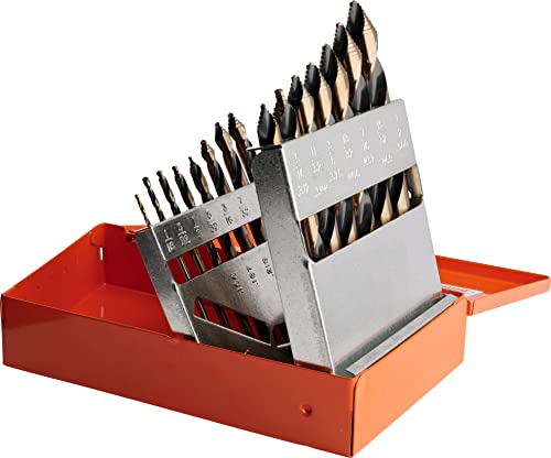 KnKut 21 Piece Mechanics Length Step Point Drill Bit Set 1/16"-3/8" by 64ths