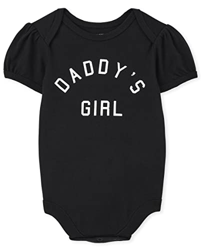 The Children's Place Baby Short Sleeve 100% Cotton Family Bodysuits, Daddy's Girl, 12-18 Months