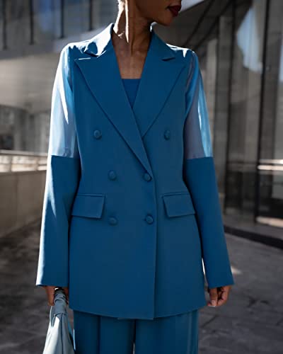 The Drop Women's Blue Sapphire Double Breasted Blazer by @signedblake, M