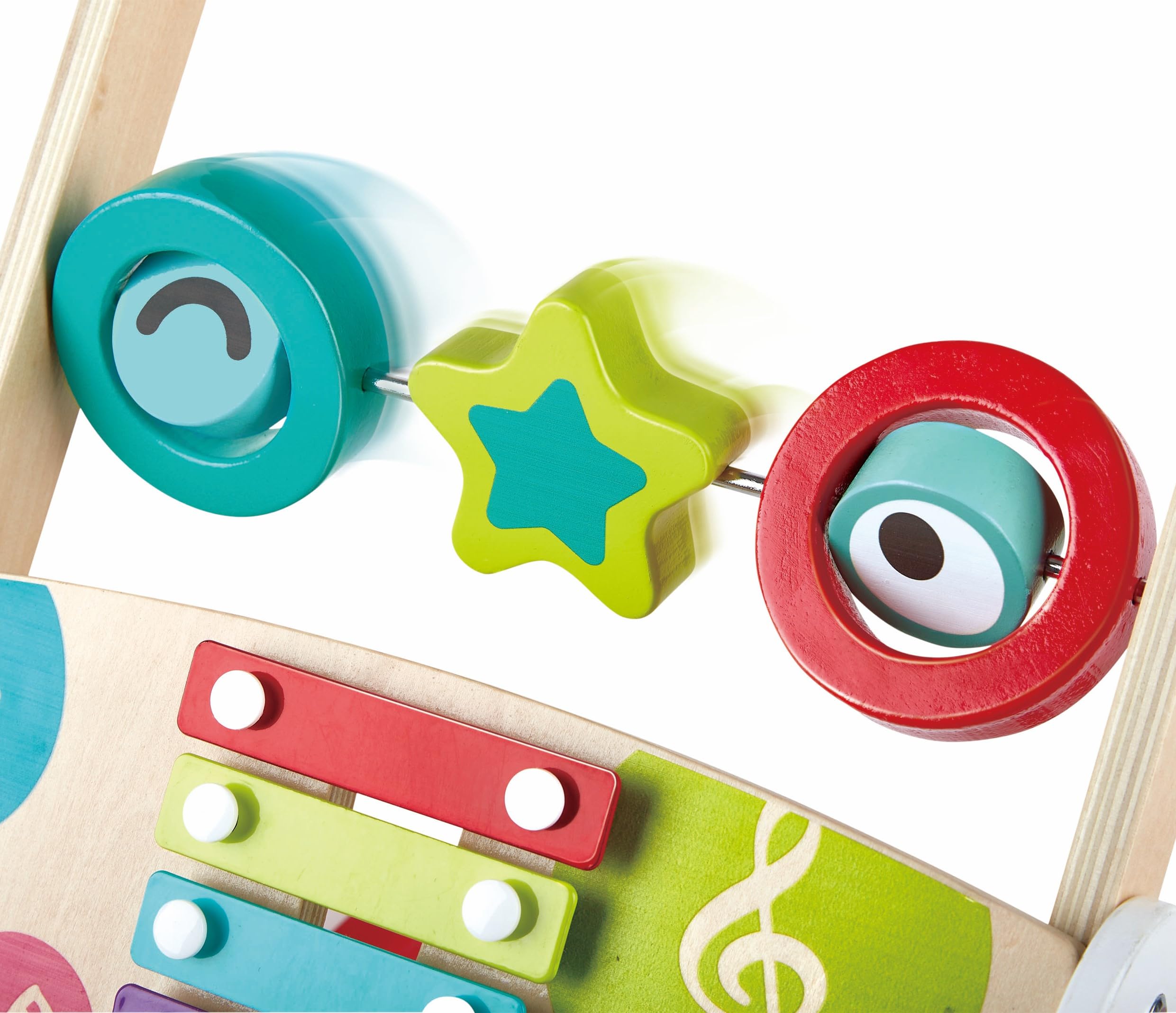 Hape Wooden Push and Pull Music Learning Walker| Multiple Activities Center for Toddlers Ages 10 Months and Up