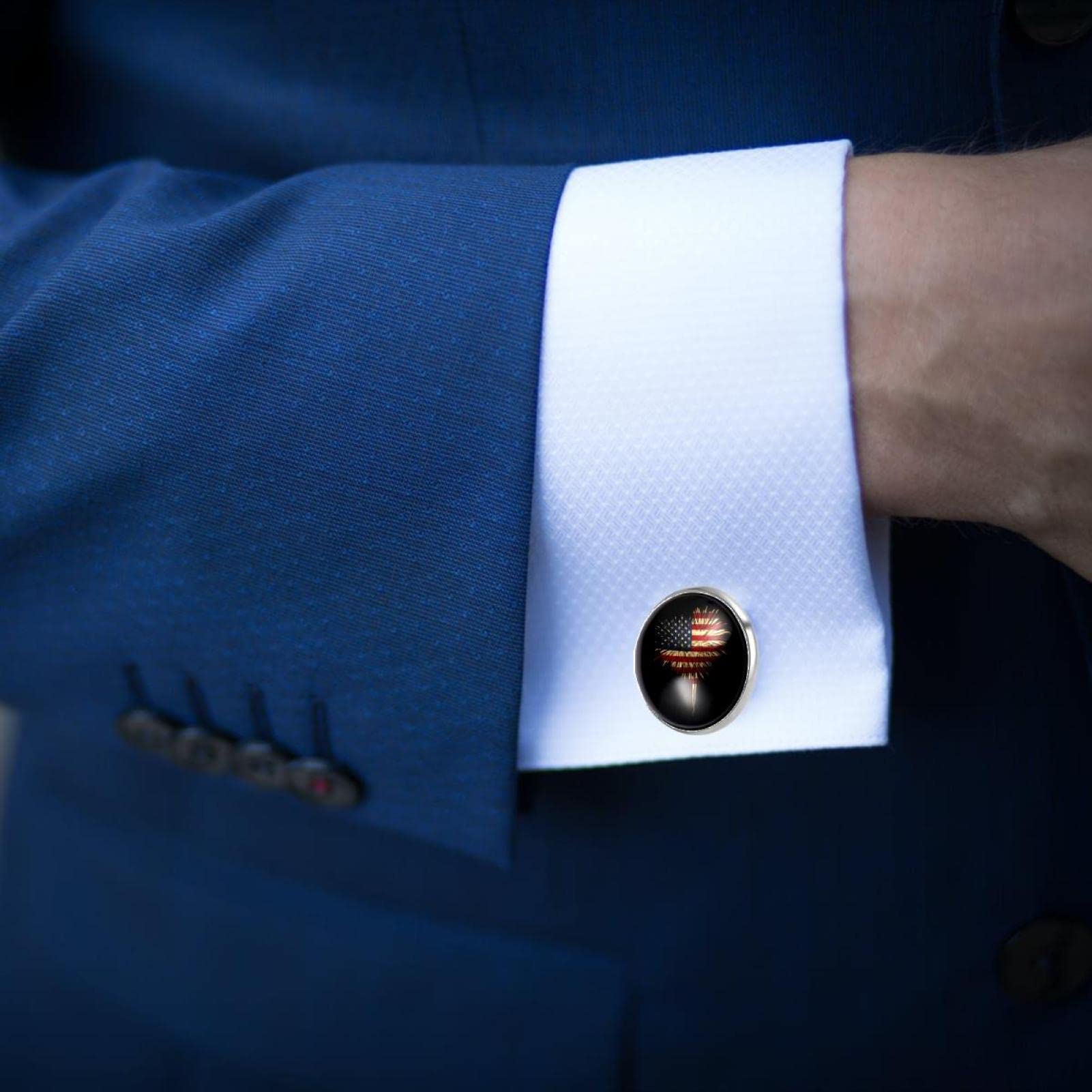 Independence Day American Flag, Cufflinks and Studs Set for Tuxedo Shirts Business Wedding