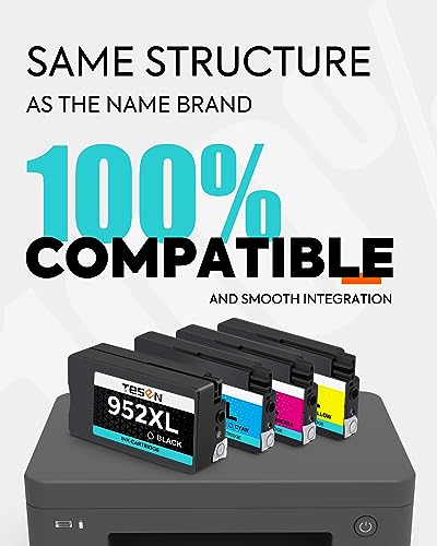 TESEN Remanufactured 952 XL Ink Cartridge Replacement for HP 952XL Ink for HP OfficeJet 7720 7730 7740 8210 8700 8715 8720 8730 Printer 4-Pack Color Set (Not Applicable for firmware Version 2224BR)