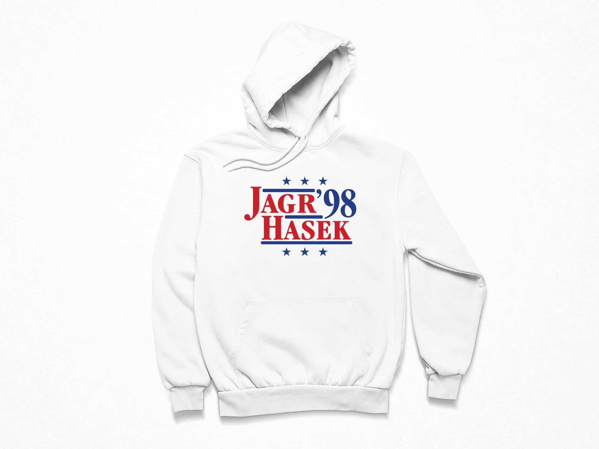Jagr & Hasek '98 - Political Campaign Parody Hoodie - White - XXL
