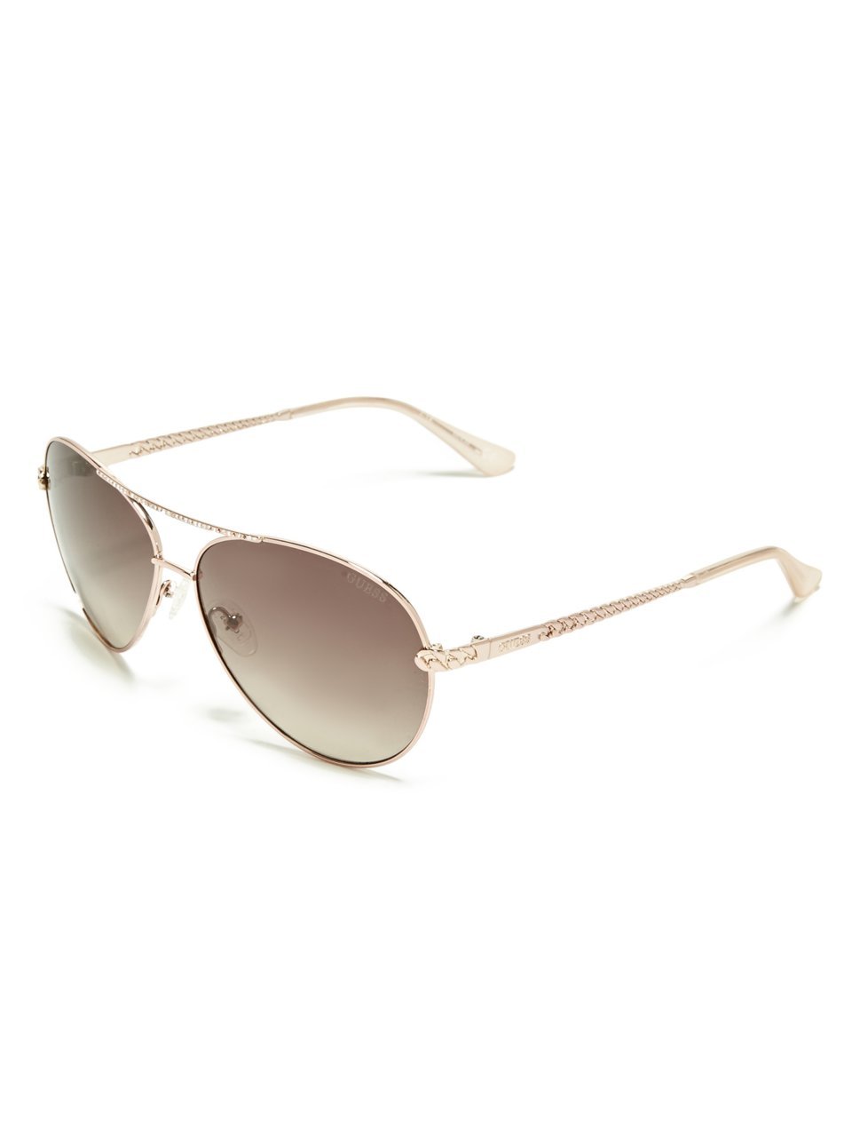 GUESS womens Gu7470-s Sunglasses, Shiny Rose Gold & Gradient Brown, 60 mm US