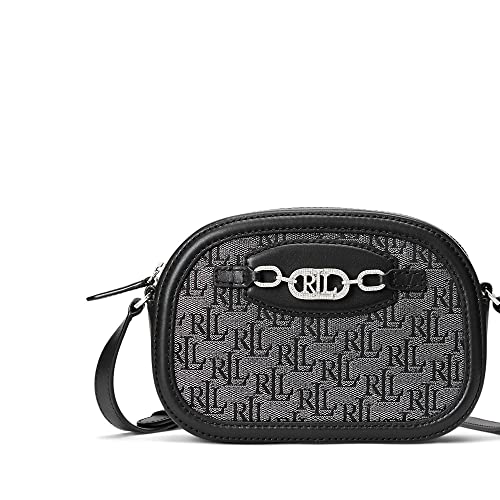 LAUREN Ralph Lauren Monogram Medium Jordynn Crossbody Bag Gunmetal/Black One Size