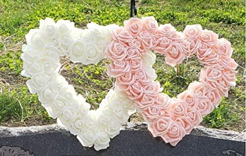 Lightingsky 100pcs 3 x 1.6 x 3 inches DIY Real Touch 3D Artificial Foam Rose Head Without Stem for Wedding Party Home Decoration (100pcs, White-100PCS)