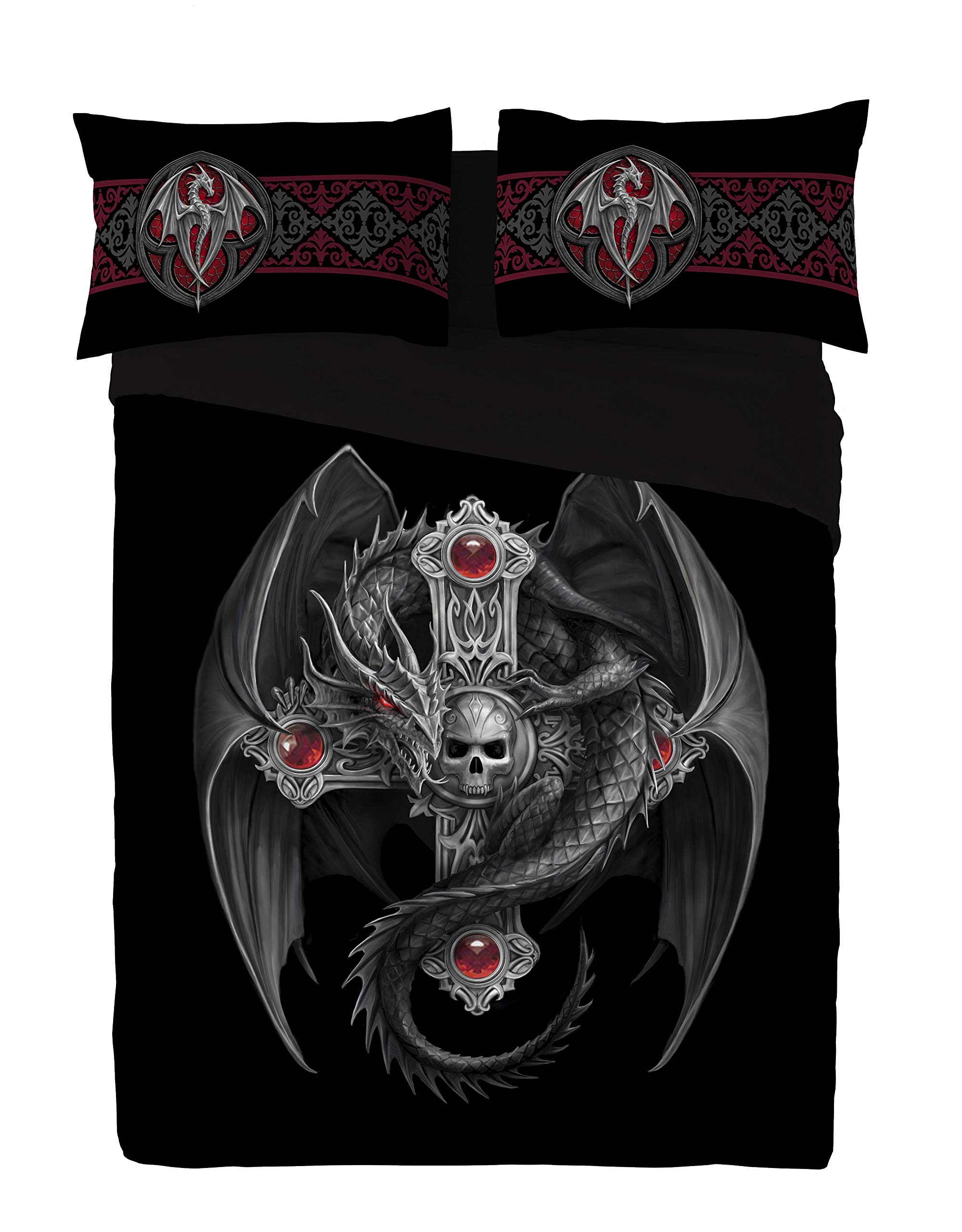 Wild Star Home Gothic Dragon - Duvet & Pillow Covers CASE Set QUEENSIZE Bed Art by Anne Stokes