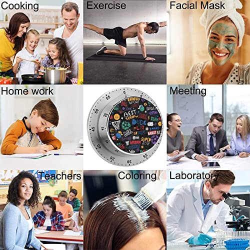 Kitchen Timer Black Basketball Classroom Timer Stainless Steel Countdown Timer with Magnetic Backing