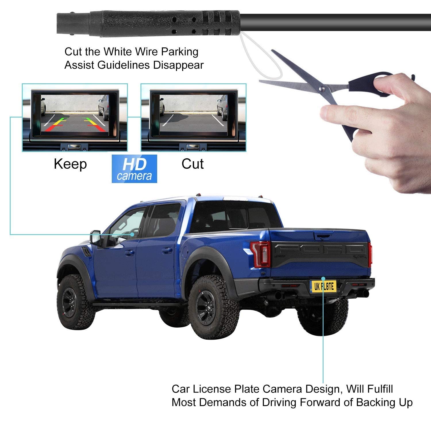 HD Reversing Vehicle-Specific Camera in Number Plate Light License Rear View Backup Camera for VW EOS, Golf V MK5, Passat B7 CC, VW Golf VI MK6 VW Amarok/Robust Seat Leon Altea Skoda Superb